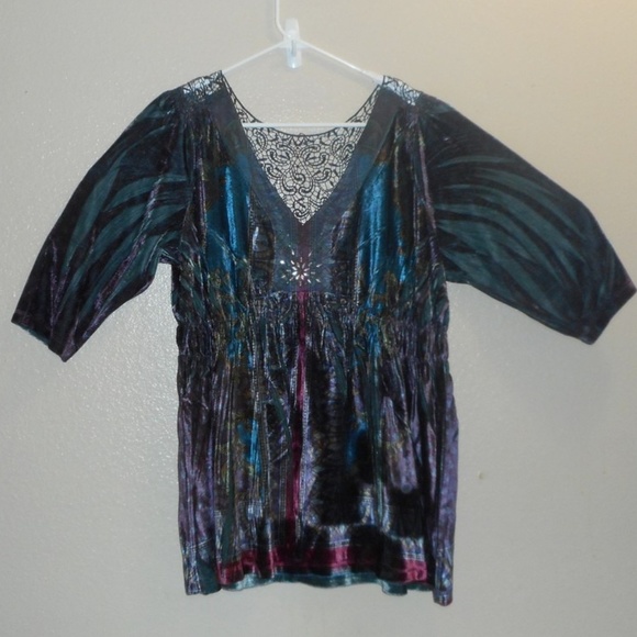 ONE WORLD | Tops | One World Lace Back Top | Poshmark